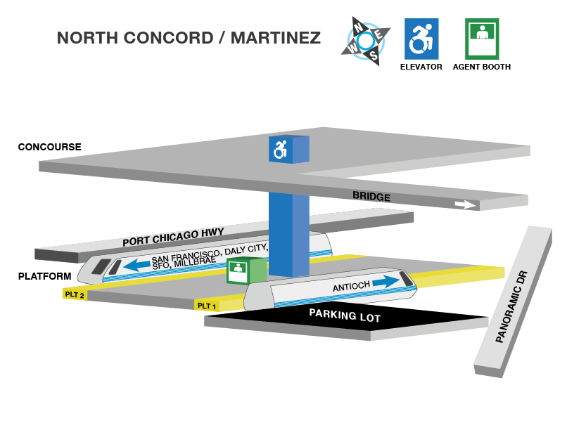 BART Elevator Locations and Accessible Path for North Concord ...