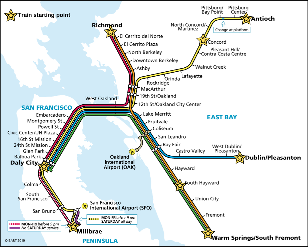 Bay Area Bart Route