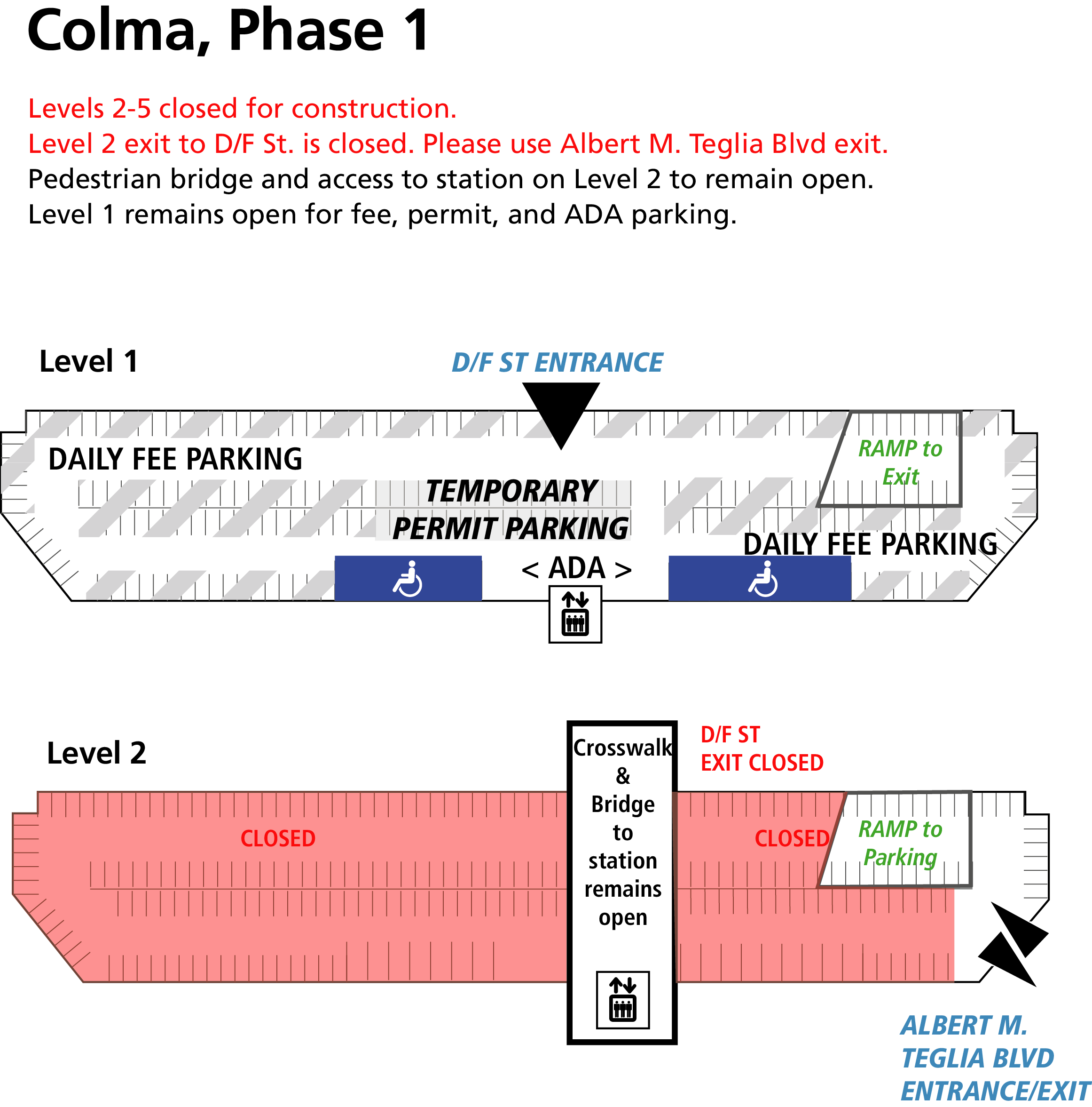 Colma garage closed in stages for lighting improvements this summer ...