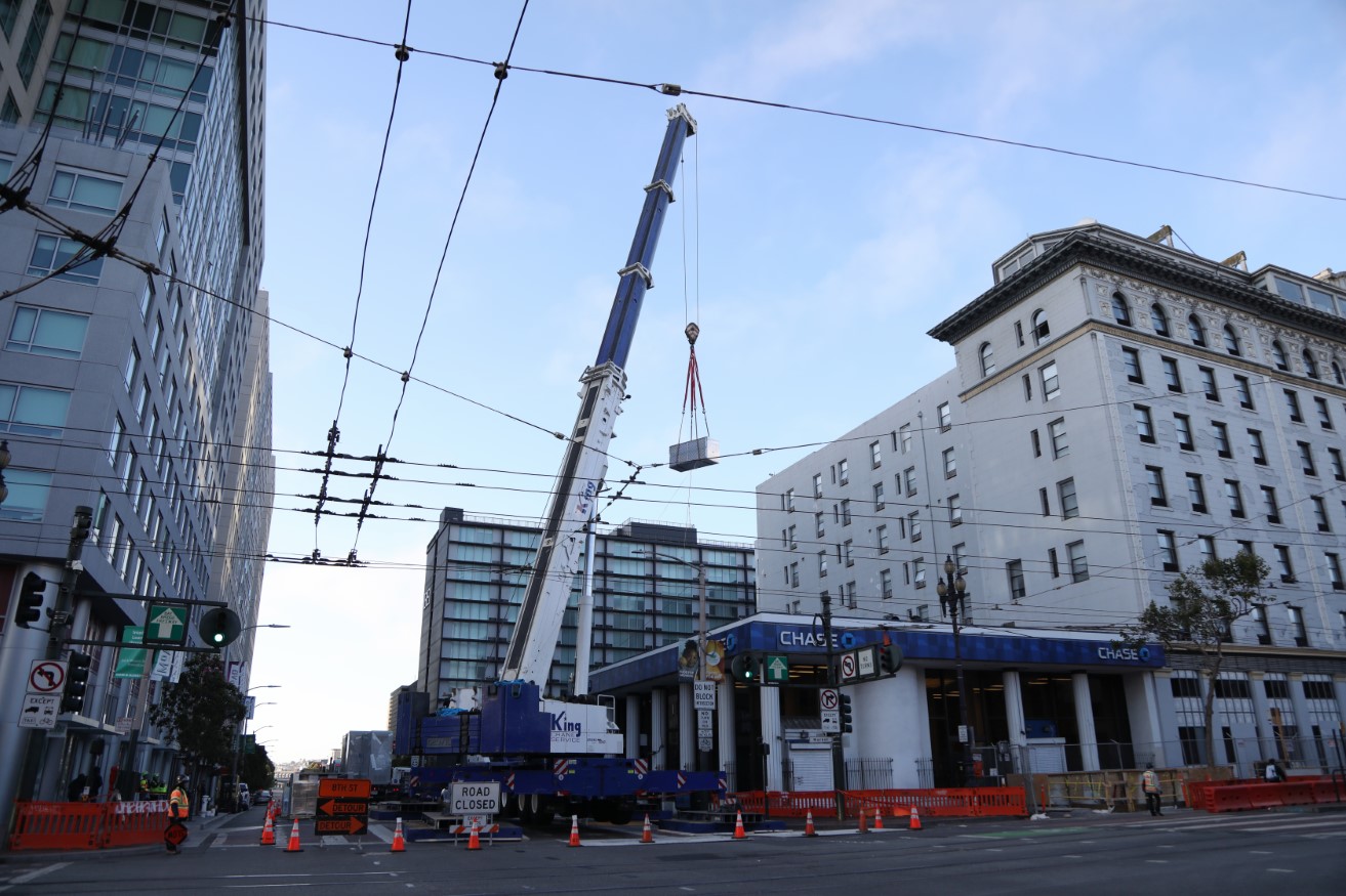 Civic Center substation construction sees heavy equipment soaring over ...