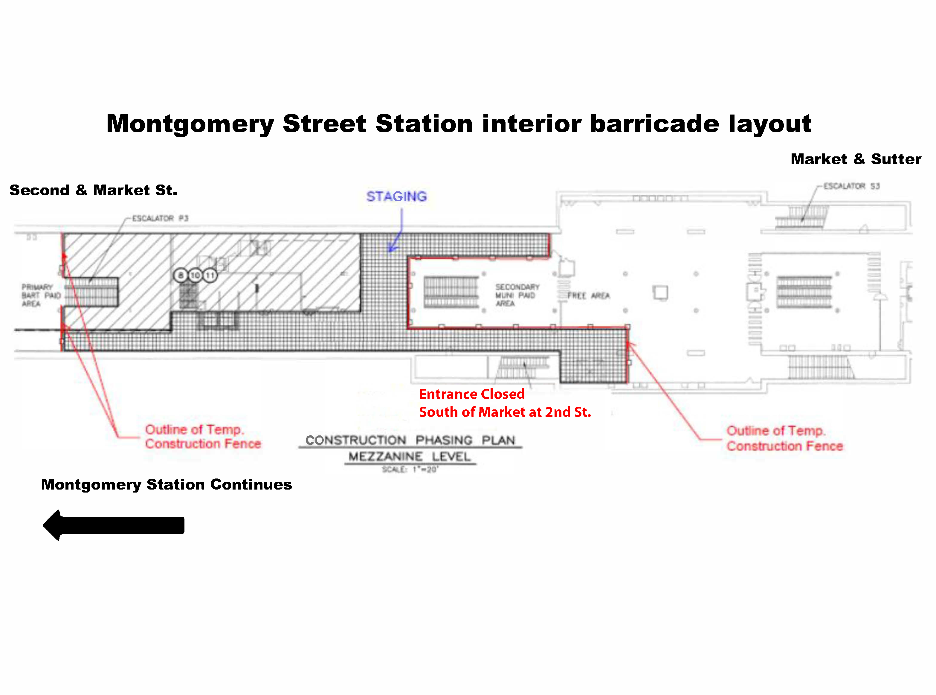 Montgomery Station entrance closed for construction with limited access ...