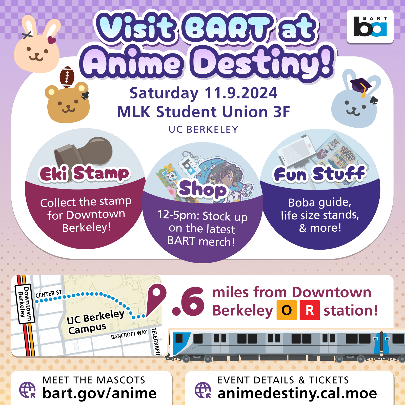 Anime Mascots News & Events | Bay Area Rapid Transit